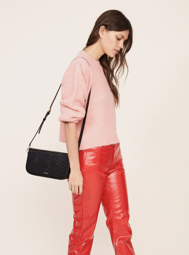 Baguette Handbag Black Croco by BUBBA – Molehill